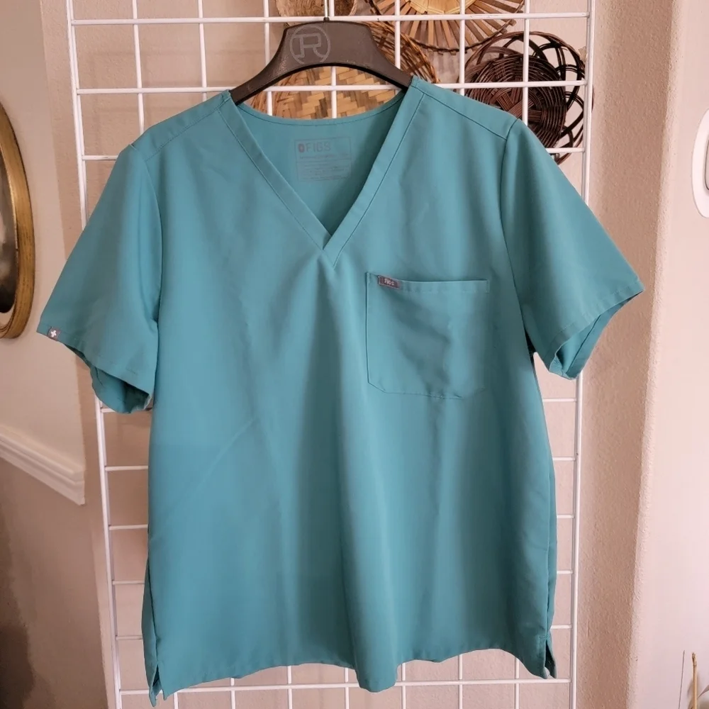 Figs | Tops | Figs Teal Vneck Scrub Top Sz Xxl | Poshmark